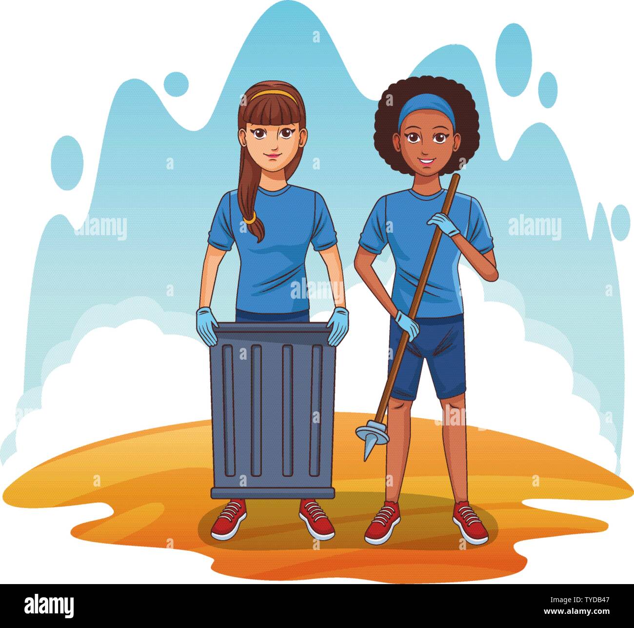 cleaning service person avatar cartoon character Stock Vector Image ...