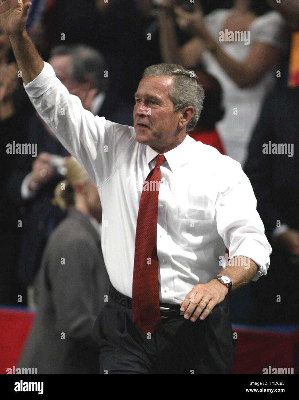 President George W. Bush campaigns in South Florida at the Miami Arena ...