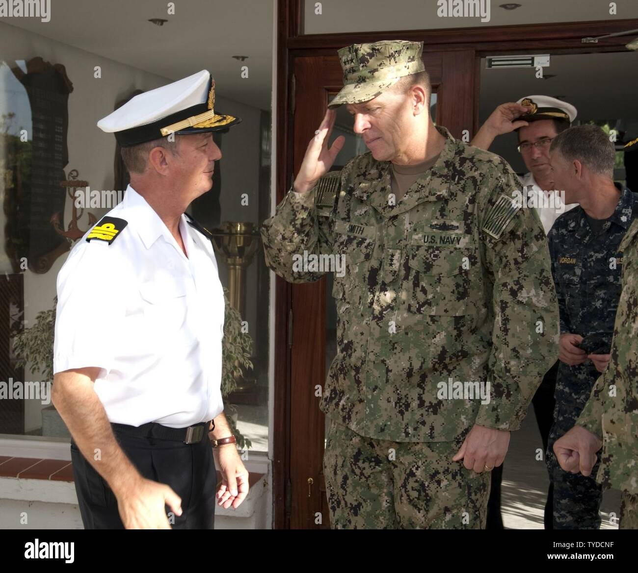 NAVAL STATION ROTA, Spain (Nov. 2, 2016) Vice Adm. Dixon Smith, right ...