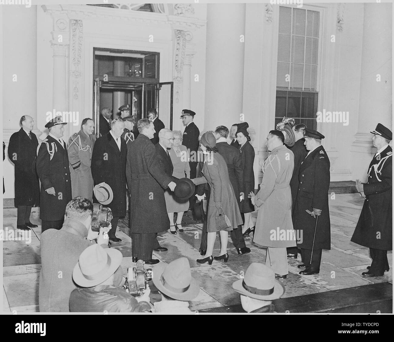 Photograph of President Truman greeting the Governor General of Canada ...