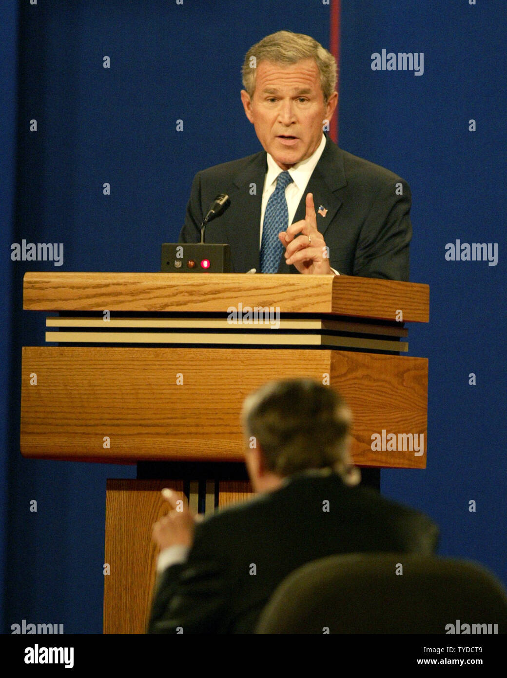 President George Bush makes a point during the first Presidential ...