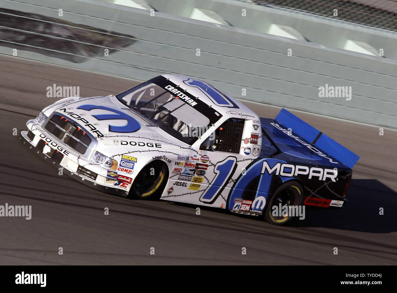 Ted Musgrave runs his Dodge to a second place fnish during the NASCAR ...