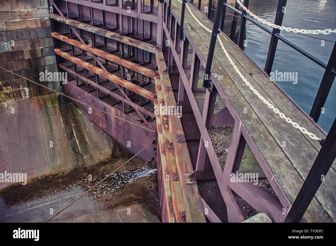 The gate to the dry dock. Sealed bulkhead Stock Photo - Alamy