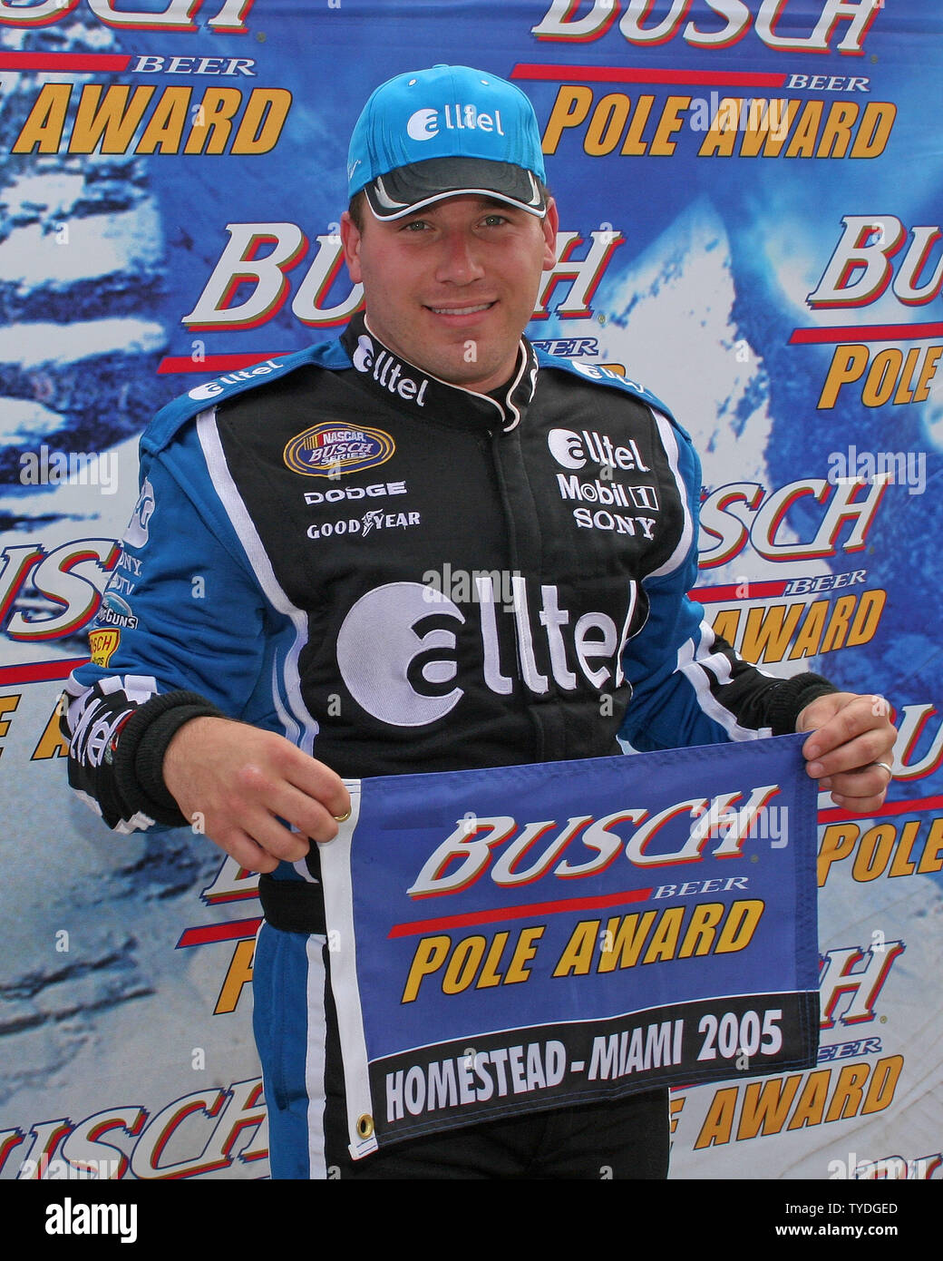 NASCAR Busch series driver Ryan Newman celebrates winning the Busch ...