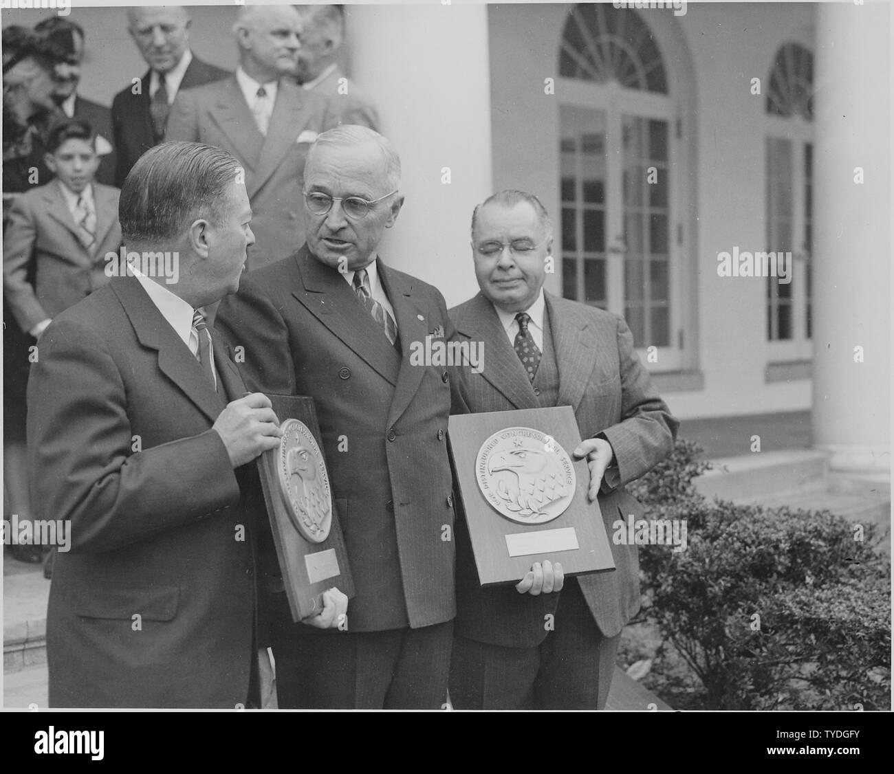Photograph of President Truman presenting the Collier's Congressional ...