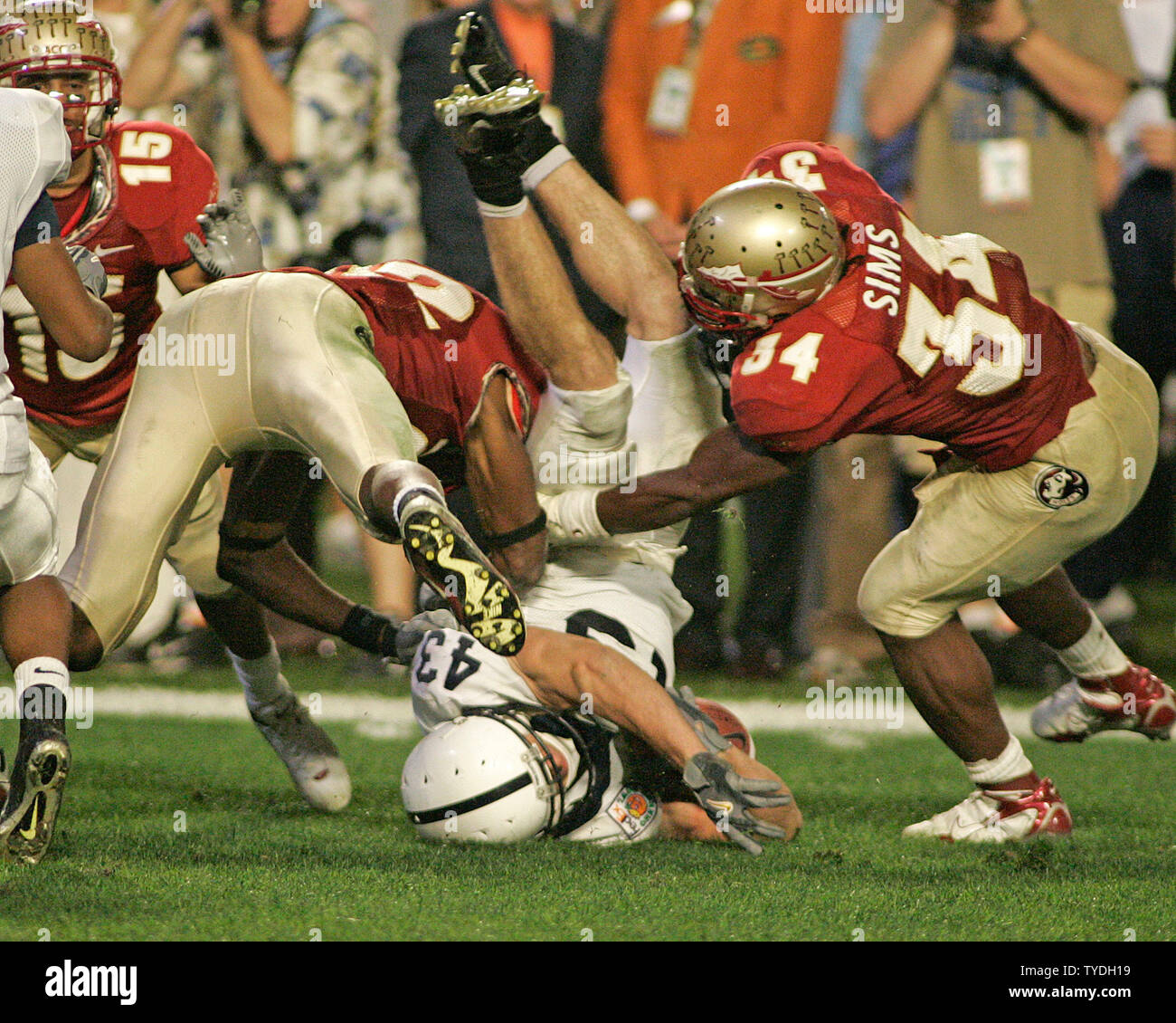 Penn State Nittany Lions Ethan Kilmer is upended by Florida State ...