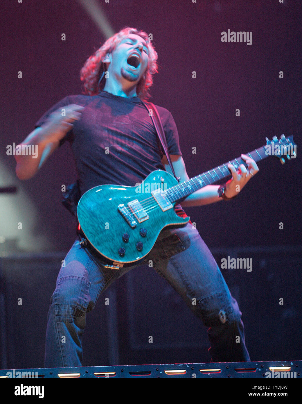 Chad Krueger with Nickelback performs in concert at the Seminole Hard ...