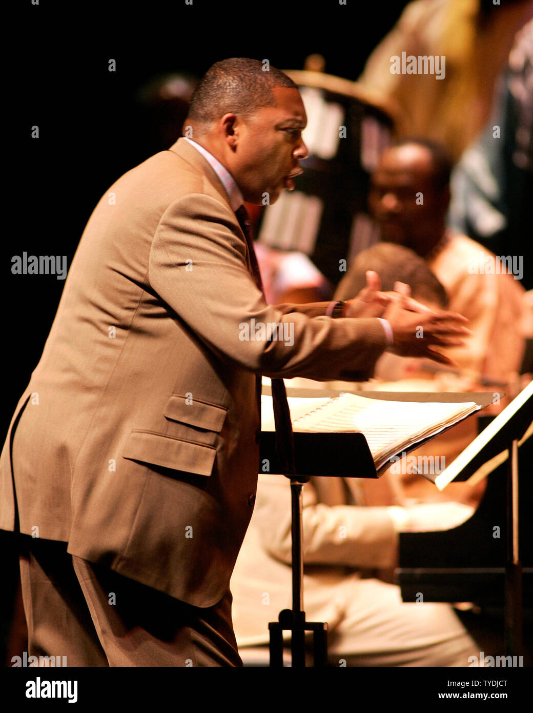 Wynton Marsalis performs with, and conducts the Lincoln Center Jazz ...