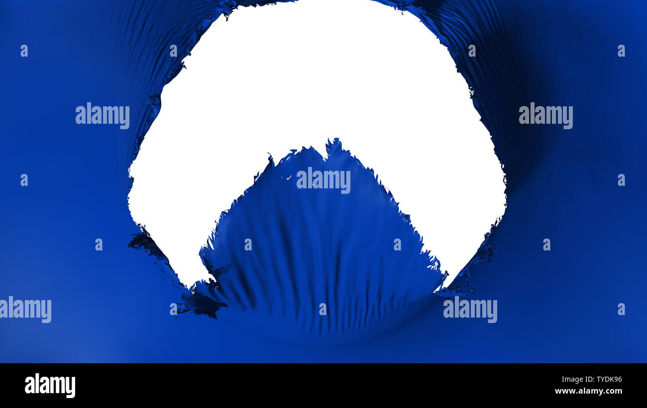Big hole in Deep blue color flag Stock Photo - Alamy
