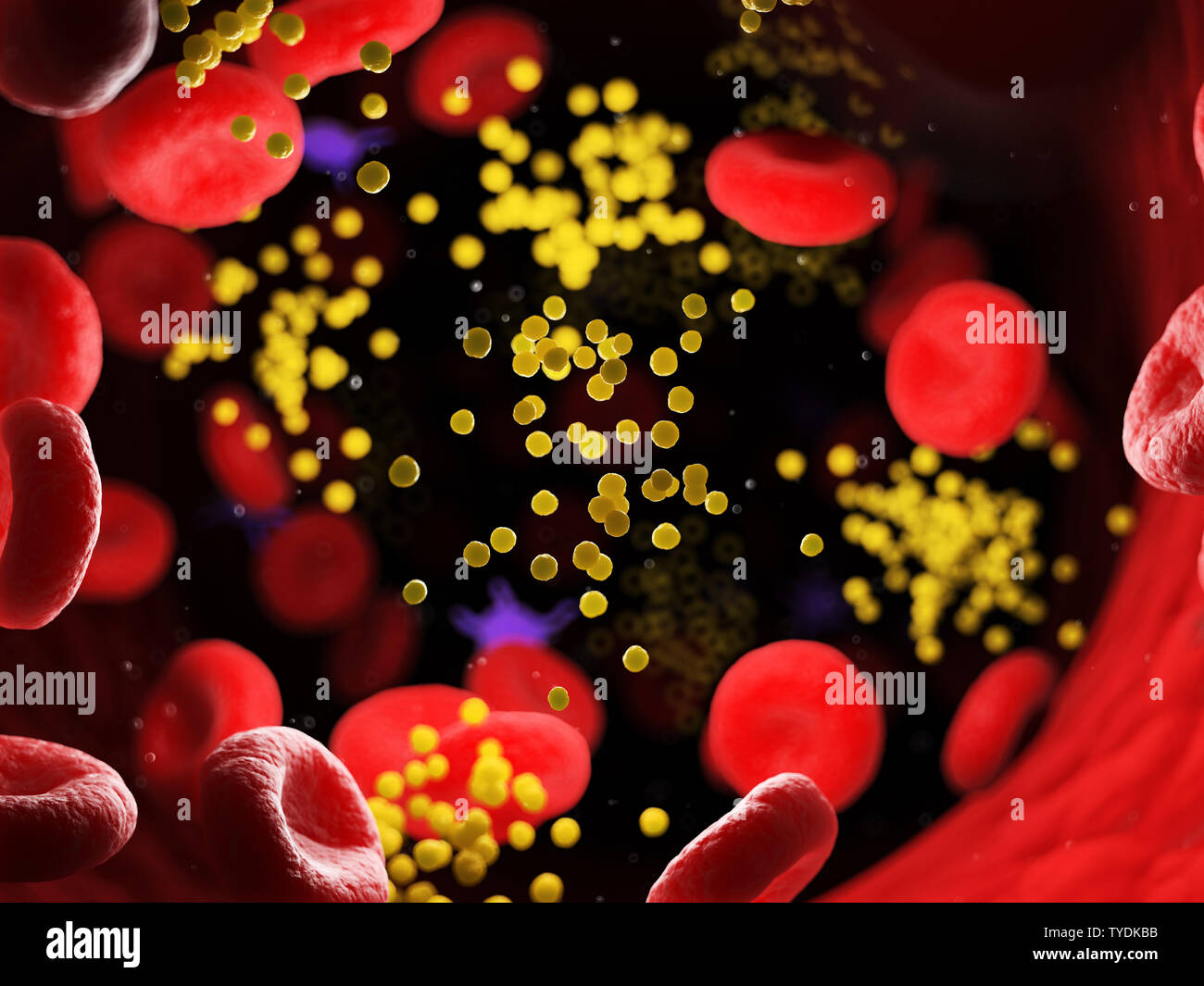 3d rendered medically accurate illustration of fat in the blood flow ...