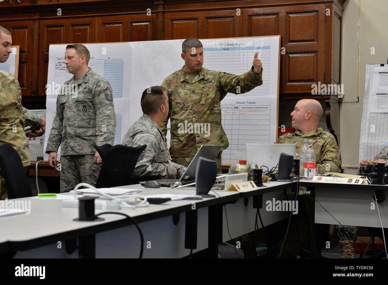 Sgt. First Class Chuck Higgins, 153rd Troop Command, acts as the senior ...