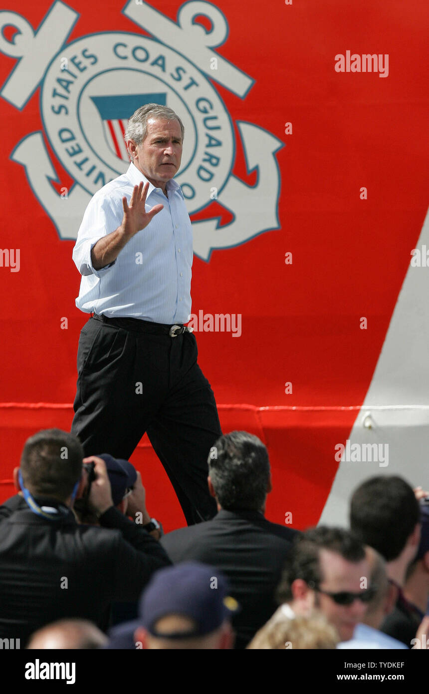 U.S. President George W. Bush arrives to talk about the country's ...