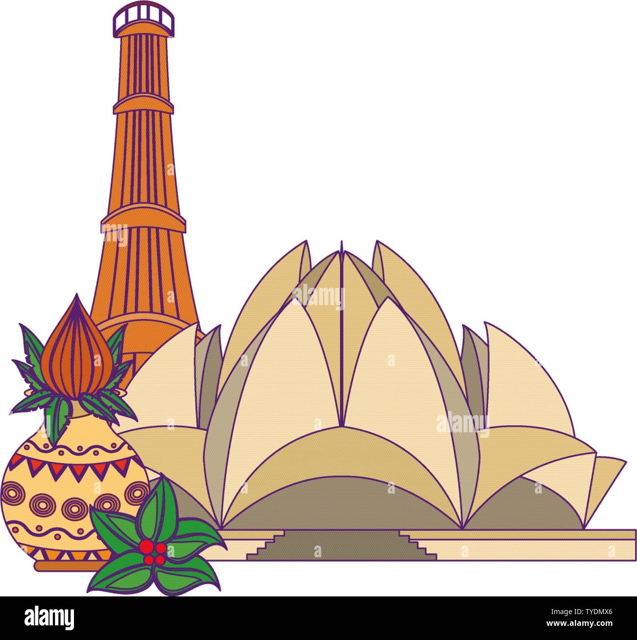 indian building monuments icon cartoon Stock Vector Image & Art - Alamy