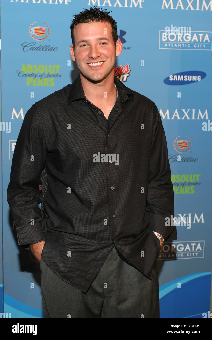 Tony Romo arrives for the Hotel De Maxim Super Bowl party at the ...