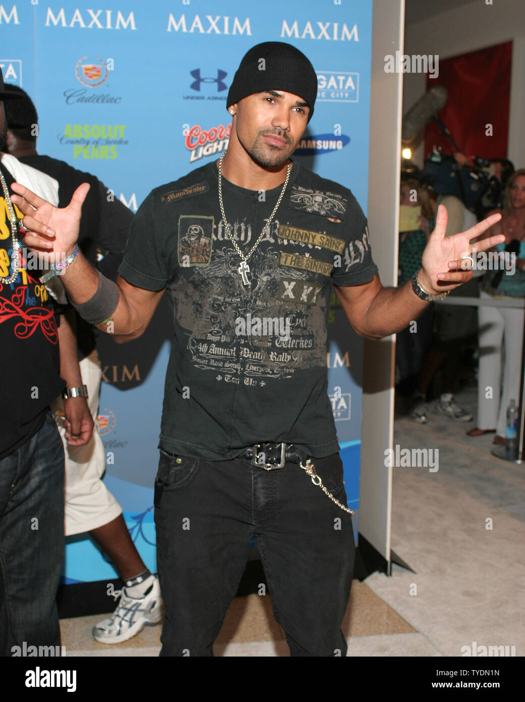 Shemar Moore arrives for the Hotel De Maxim Super Bowl party at the ...