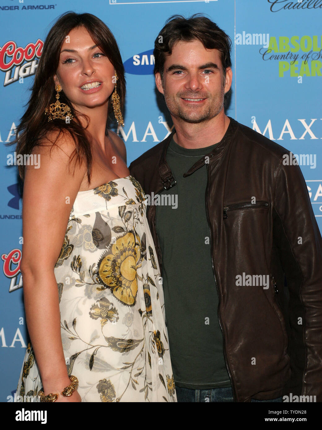 Jeff and Ingrid Gordon arrive for the Hotel De Maxim Super Bowl party ...