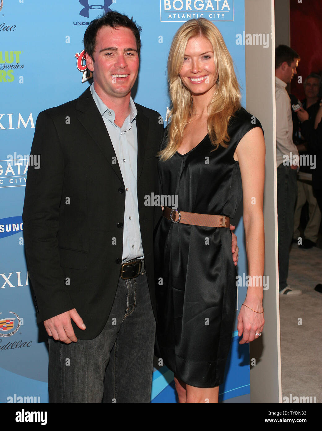Jimmie and Chandra Johnson arrive for the Hotel De Maxim Super Bowl ...