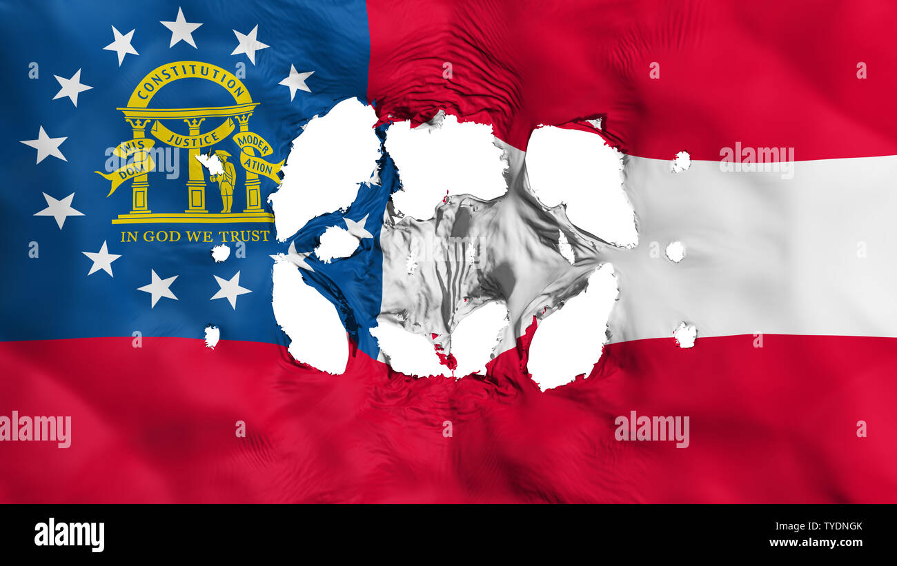 Holes in Georgia state flag Stock Photo - Alamy