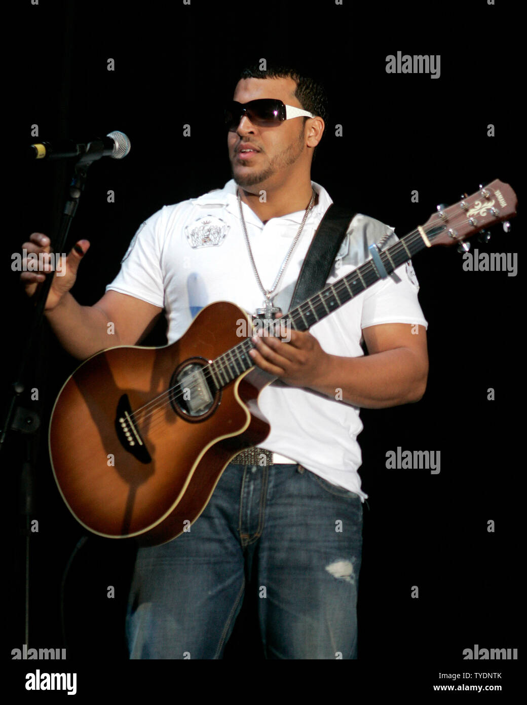 Lenny Santos with Aventura performs in concert at the Seminole Hard Rock Hotel and Casino in ...