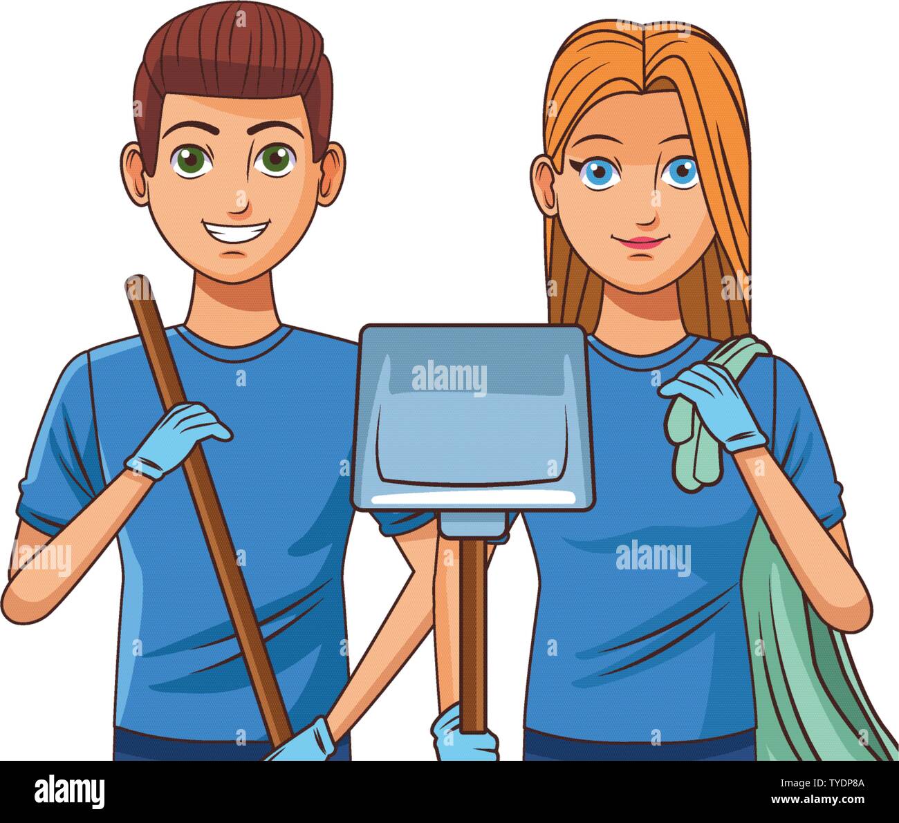 cleaning service person avatar cartoon character Stock Vector Image ...