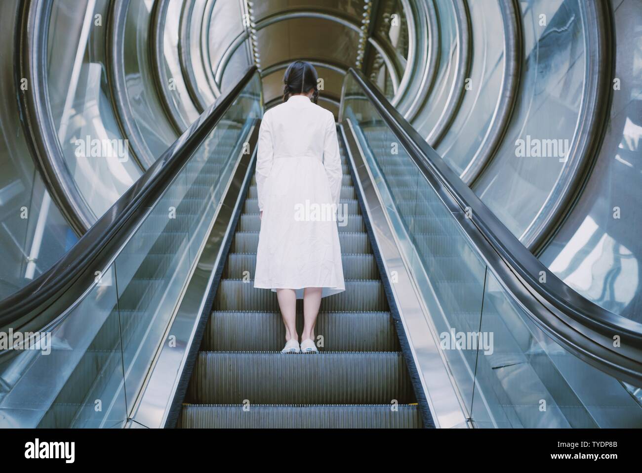 Time machine freehand girl portrait Stock Photo - Alamy