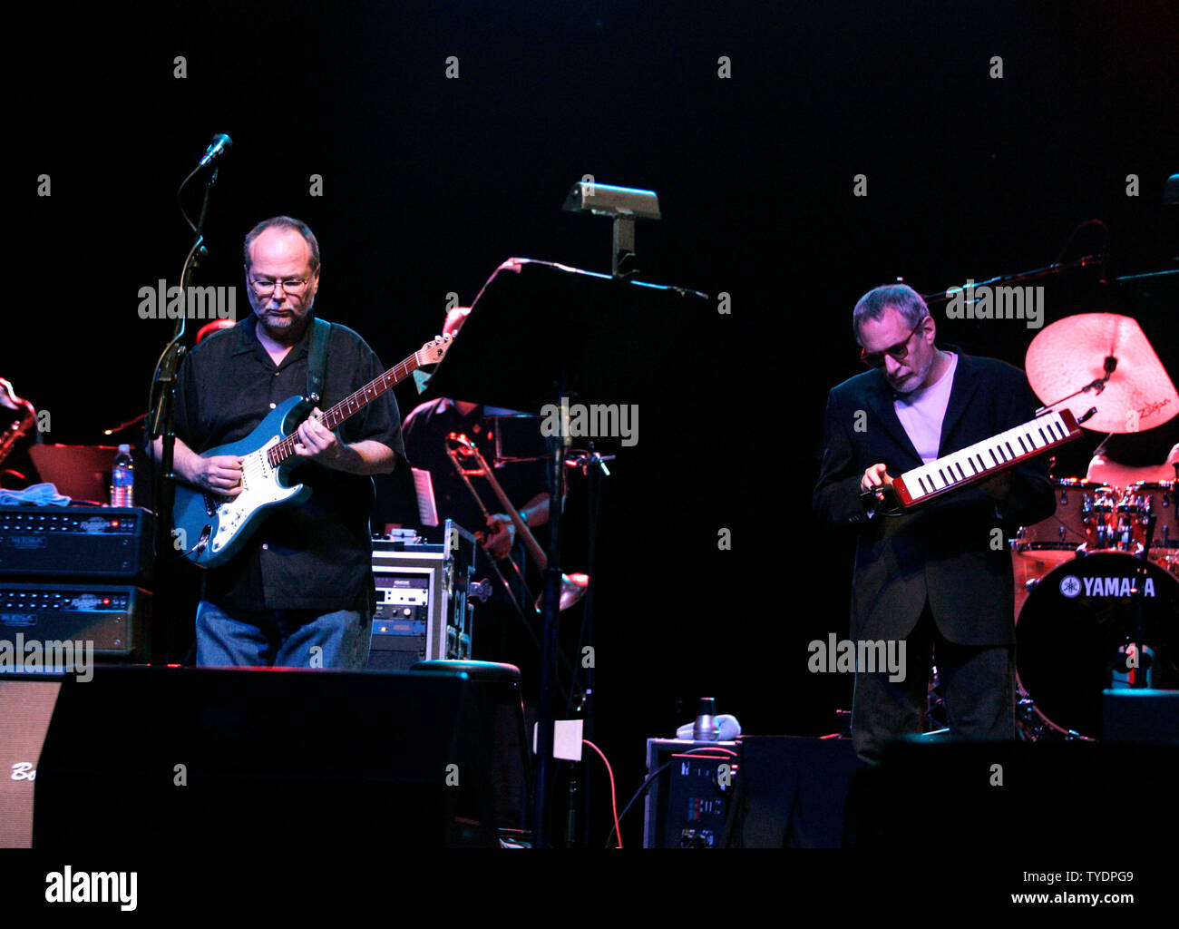 Walter Becker (L) and Donald Fagen with Steely Dan perform in concert ...