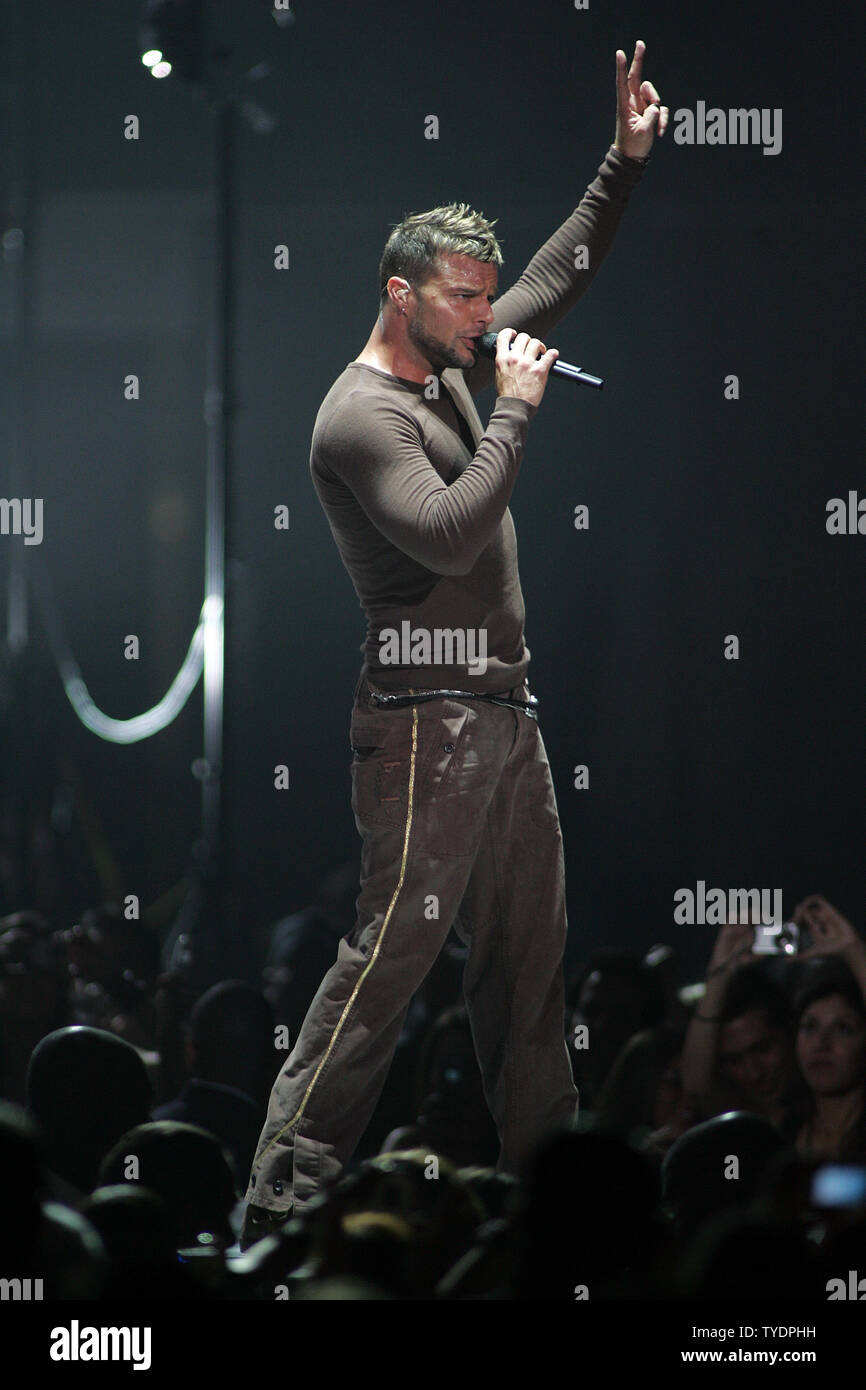 Latin pop singer Ricky Martin performs in concert at the American ...
