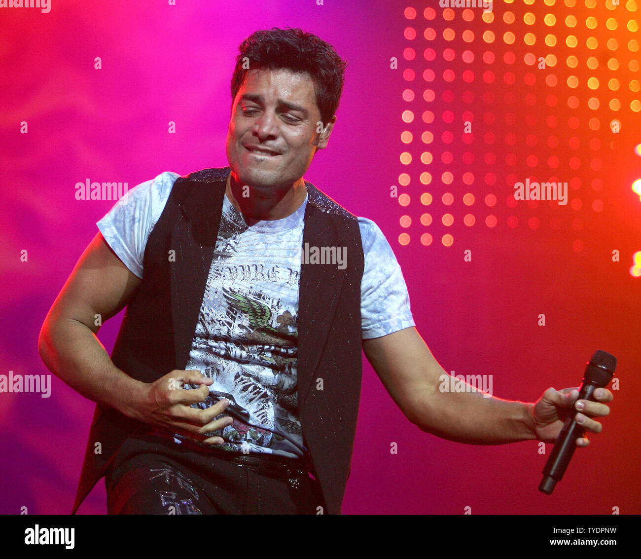 Puerto Rican pop singer Chayanne performs in concert at the Seminole ...