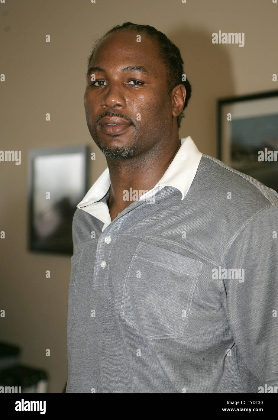 Former heavyweight boxing champion Lennox Lewis attends the Nextel Cup ...