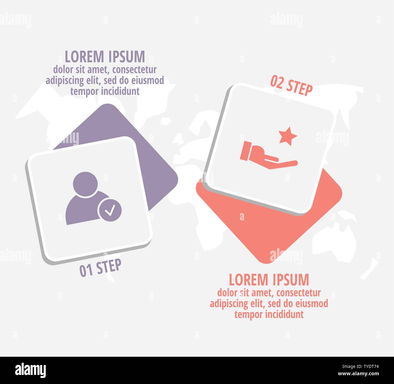 Vector Infographics flat template with two rectangles rounded corners ...