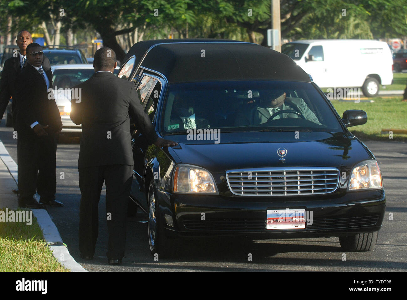 A hearse carrying the casket containing the remains of Washington ...