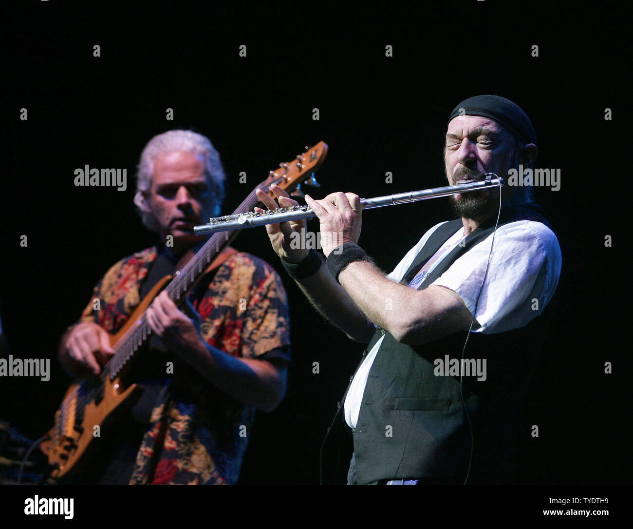Ian Anderson (R) with Jethro Tull performs in concert at the Seminole ...