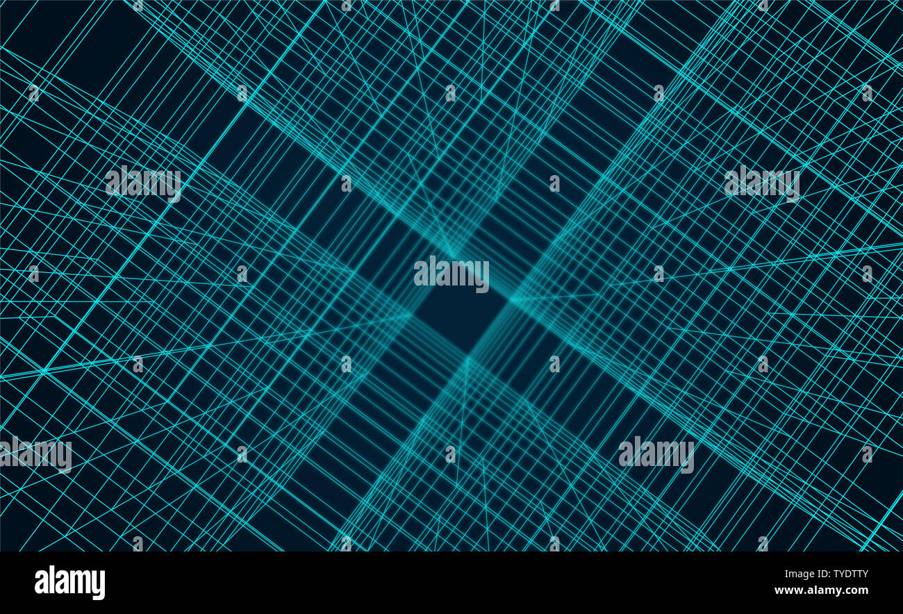 Interconnected dot wire material with a sense of technology. Big data ...