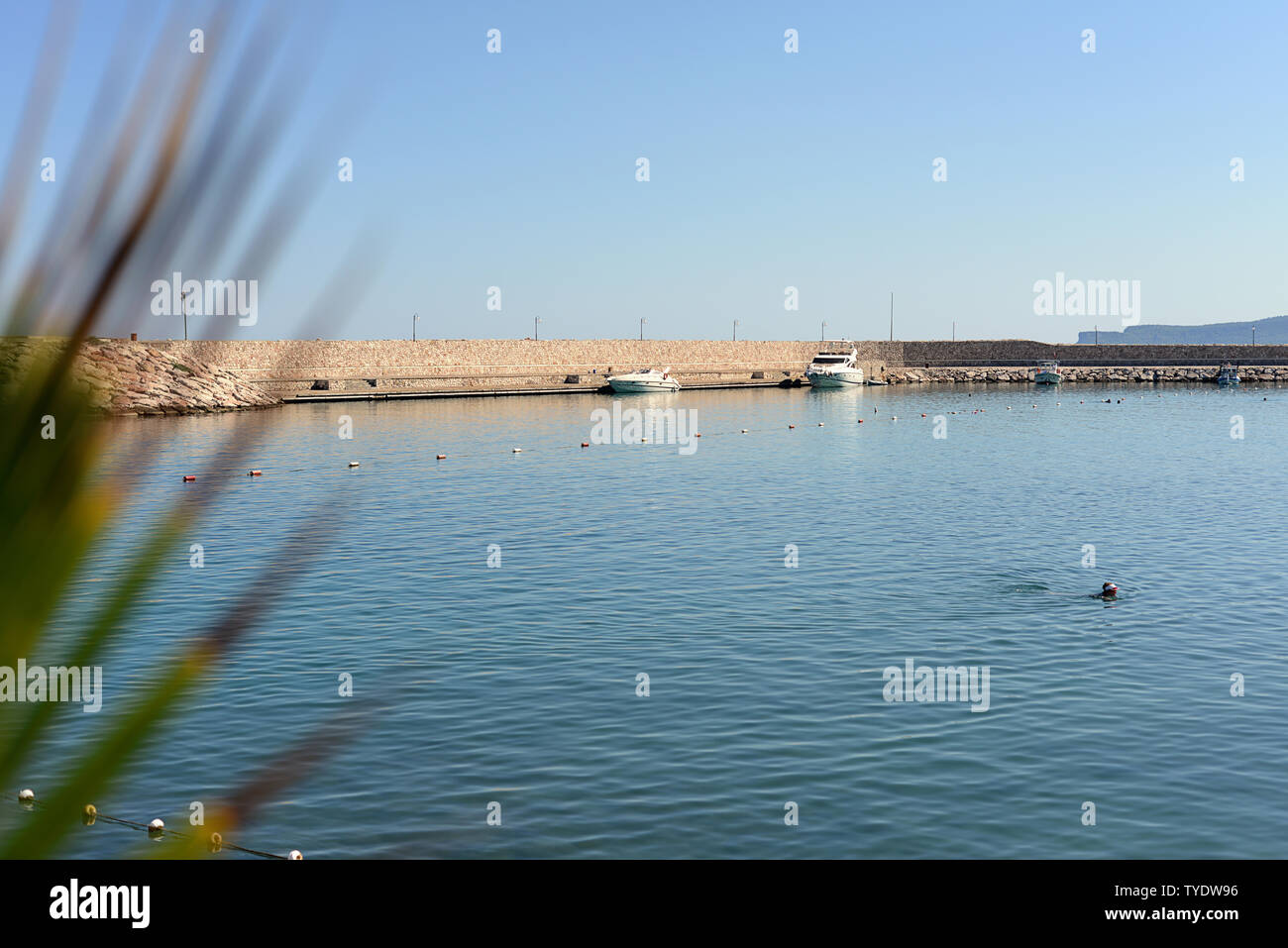 Turkish Mediterranean Coast with white yachts Stock Photo - Alamy