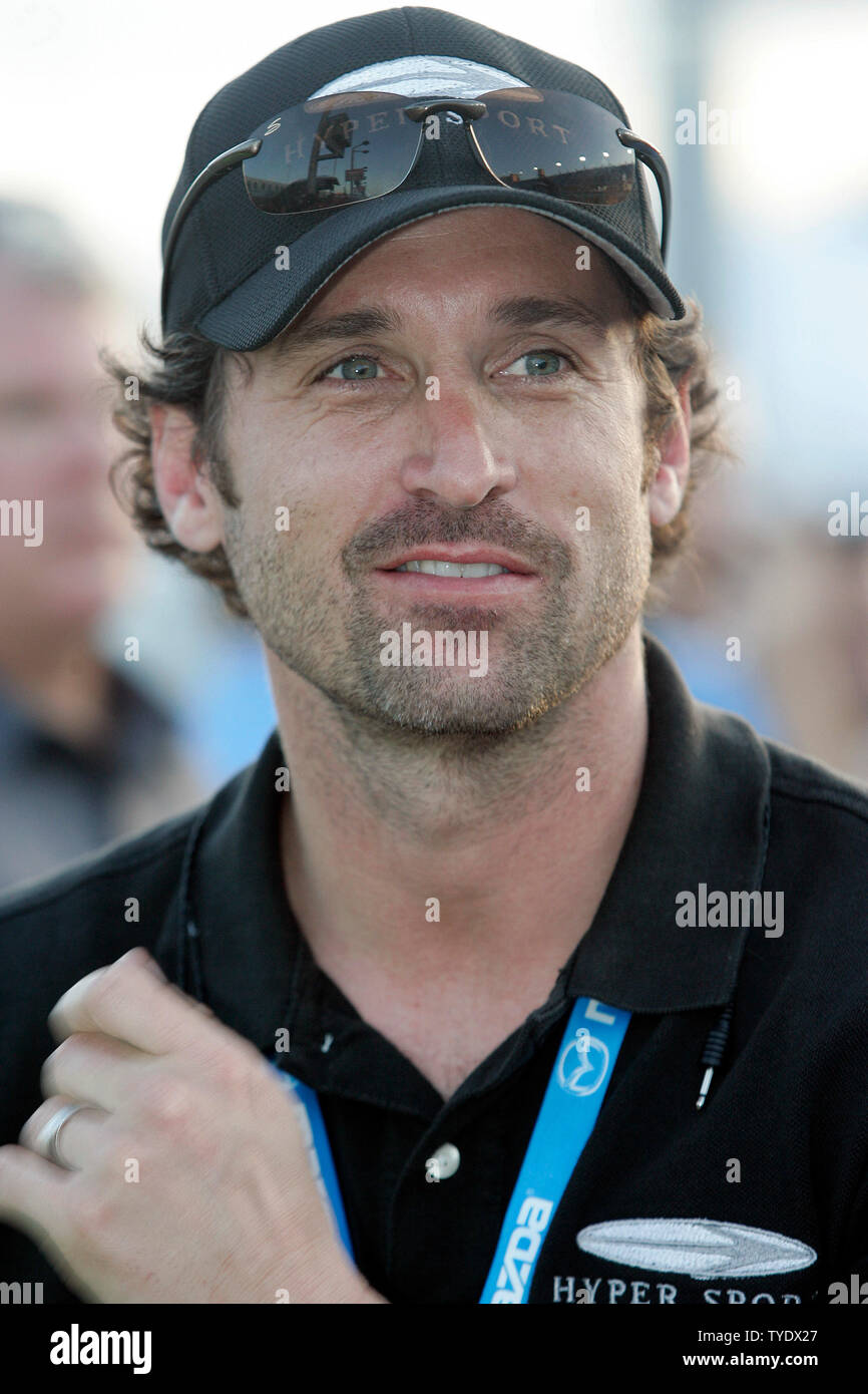 Actor Patrick Dempsey watches IRL qualifying for the Gainsco Indy 300 ...