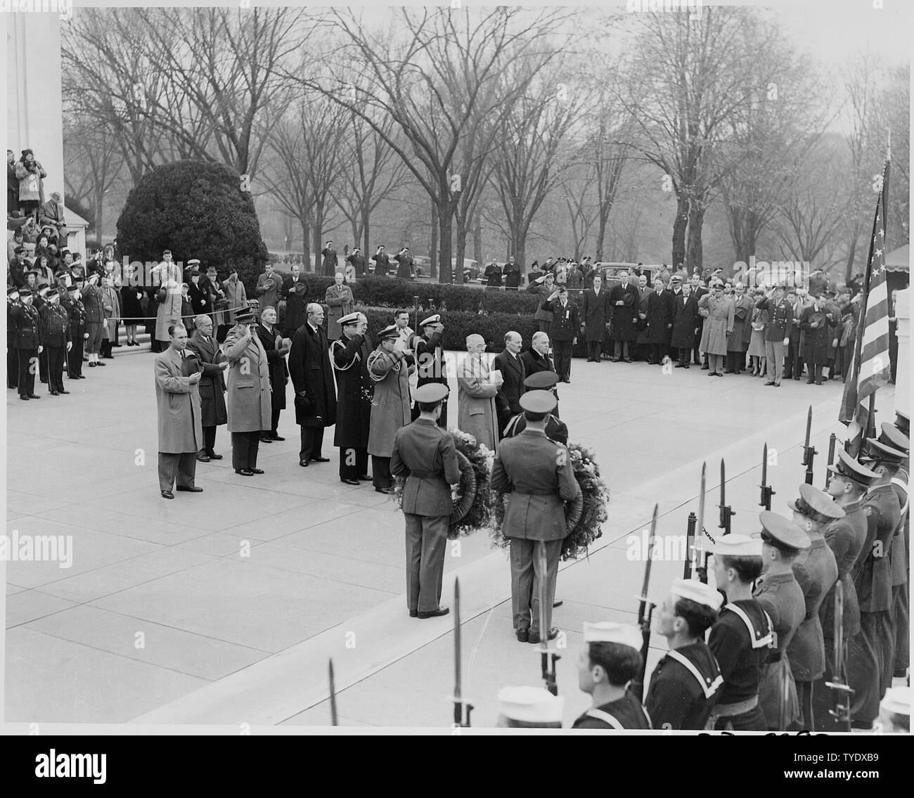 Photograph of President Truman, British Prime Minister Clement Attlee ...