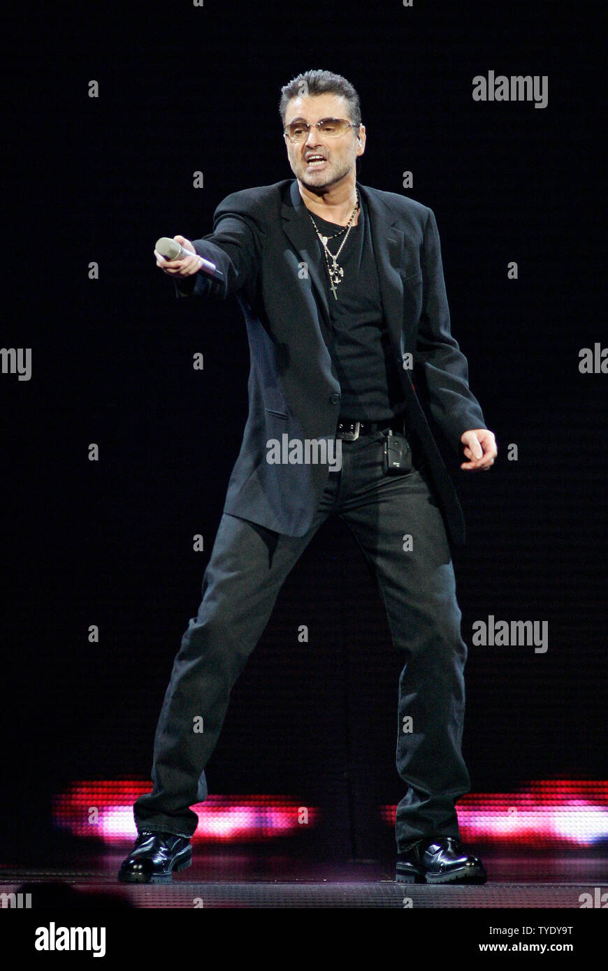George Michael performs in concert during his 25 Live tour at the ...