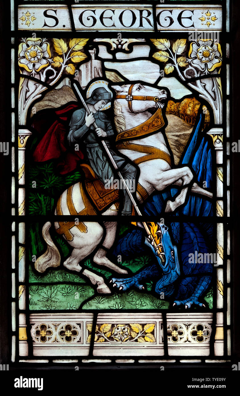 Saint george dragon stained glass hi-res stock photography and images ...