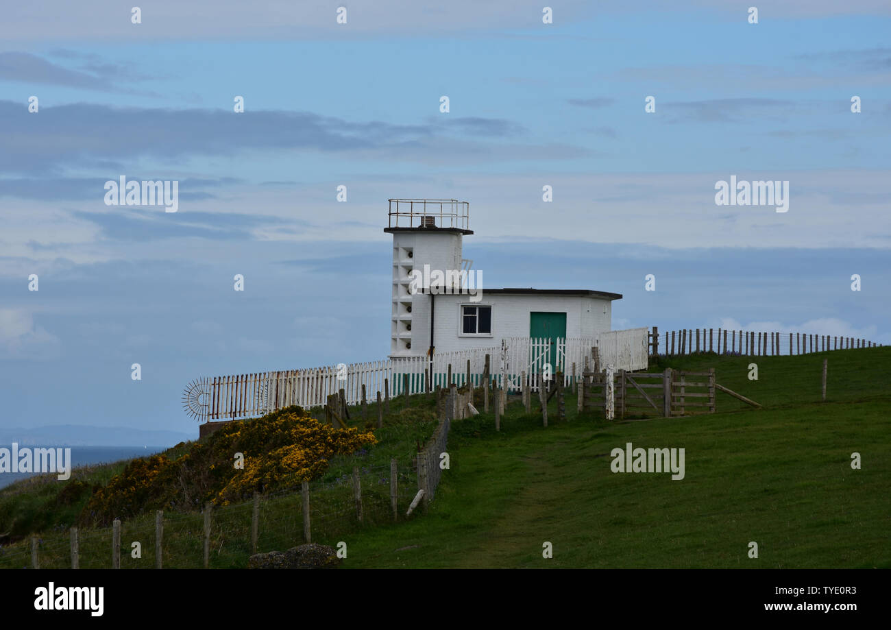 Coastguard station along hte cliff of St Bees Head on the Irish Sea ...