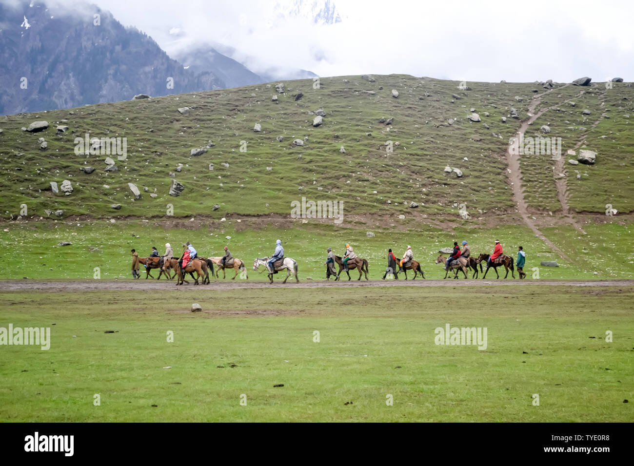 Kashmir, India October 2018 - Landscape view of Gulmarg a popular hill ...