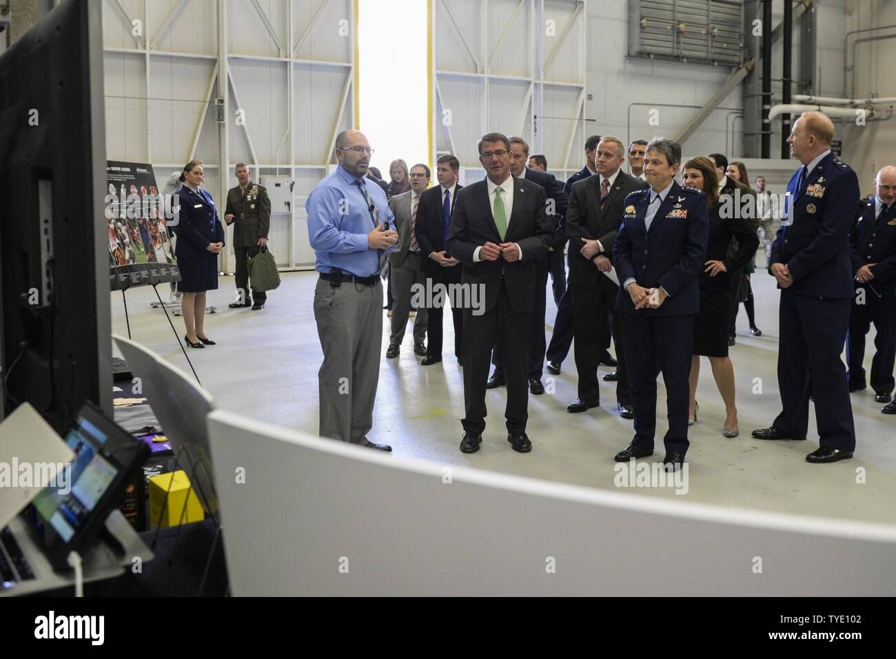 Dr. Josh Hagen, 711th Human Performance Wing, briefs Secretary of ...