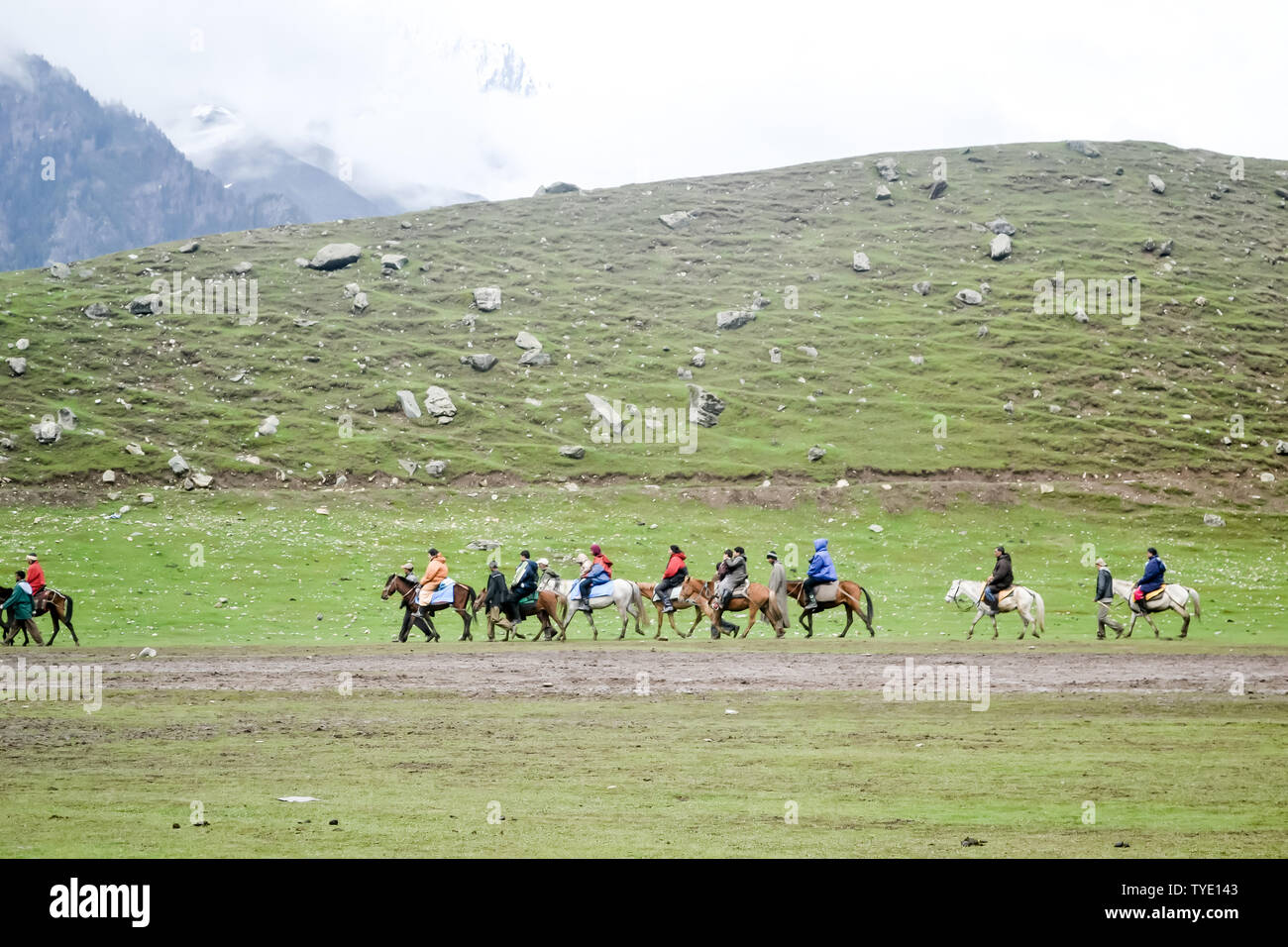 Kashmir, India October 2018 - Landscape view of Gulmarg a popular hill ...