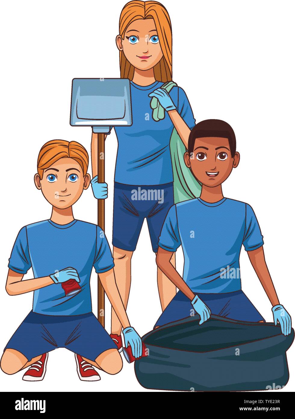 cleaning service person avatar cartoon character Stock Vector Image ...