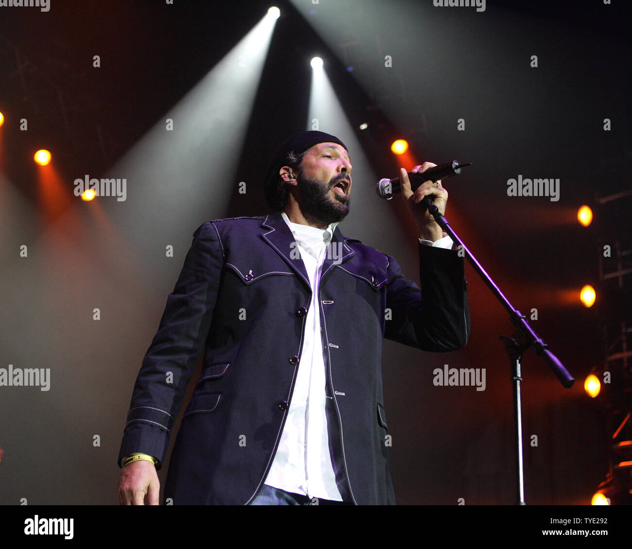 Dominican salsa artist Juan Luis Guerra performs in concert at the ...