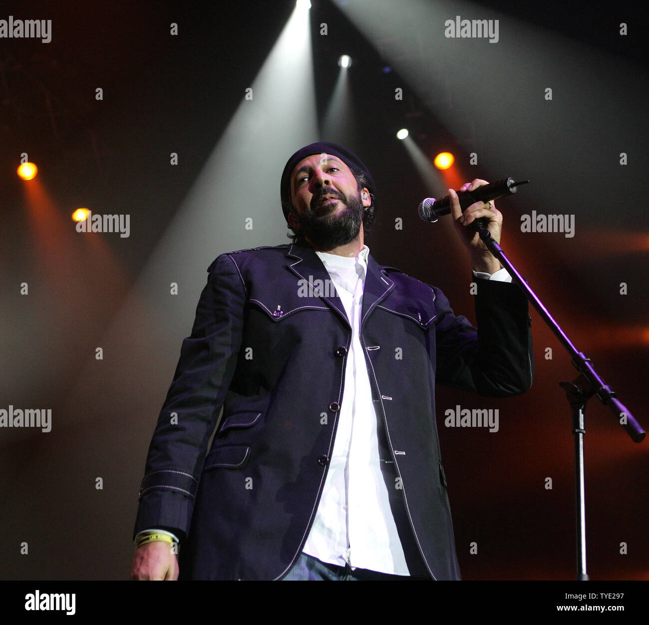 Dominican salsa artist Juan Luis Guerra performs in concert at the ...