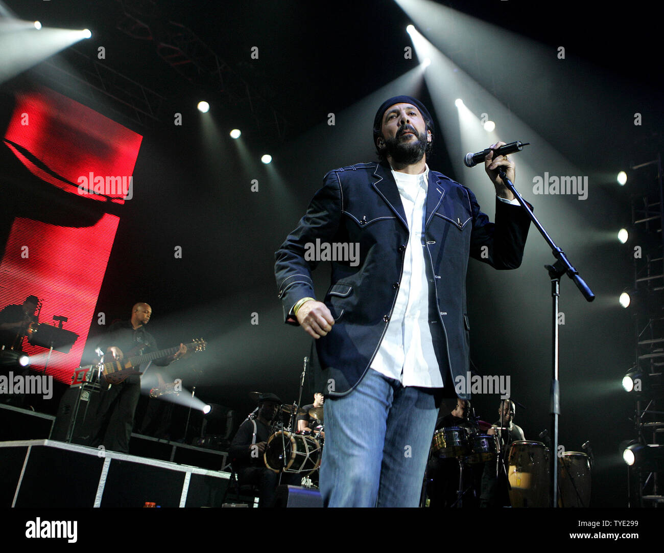 Dominican salsa artist Juan Luis Guerra performs in concert at the ...
