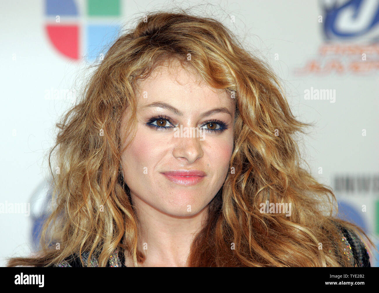 Paulina Rubio appears backstage during the 2009 Premios Juventud Awards ...