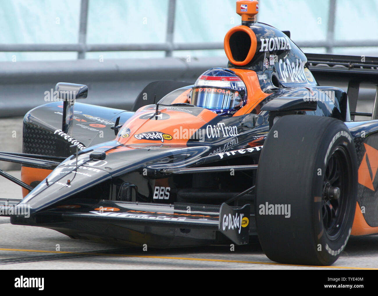 Danica Patrick drives down pit road during afternoon practice for the ...