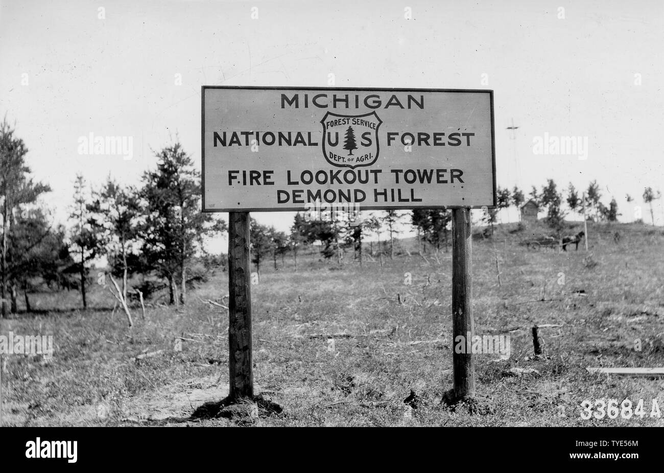 Photograph of Sign Board Near Demond Hill Fire Lookout Tower; Scope and ...