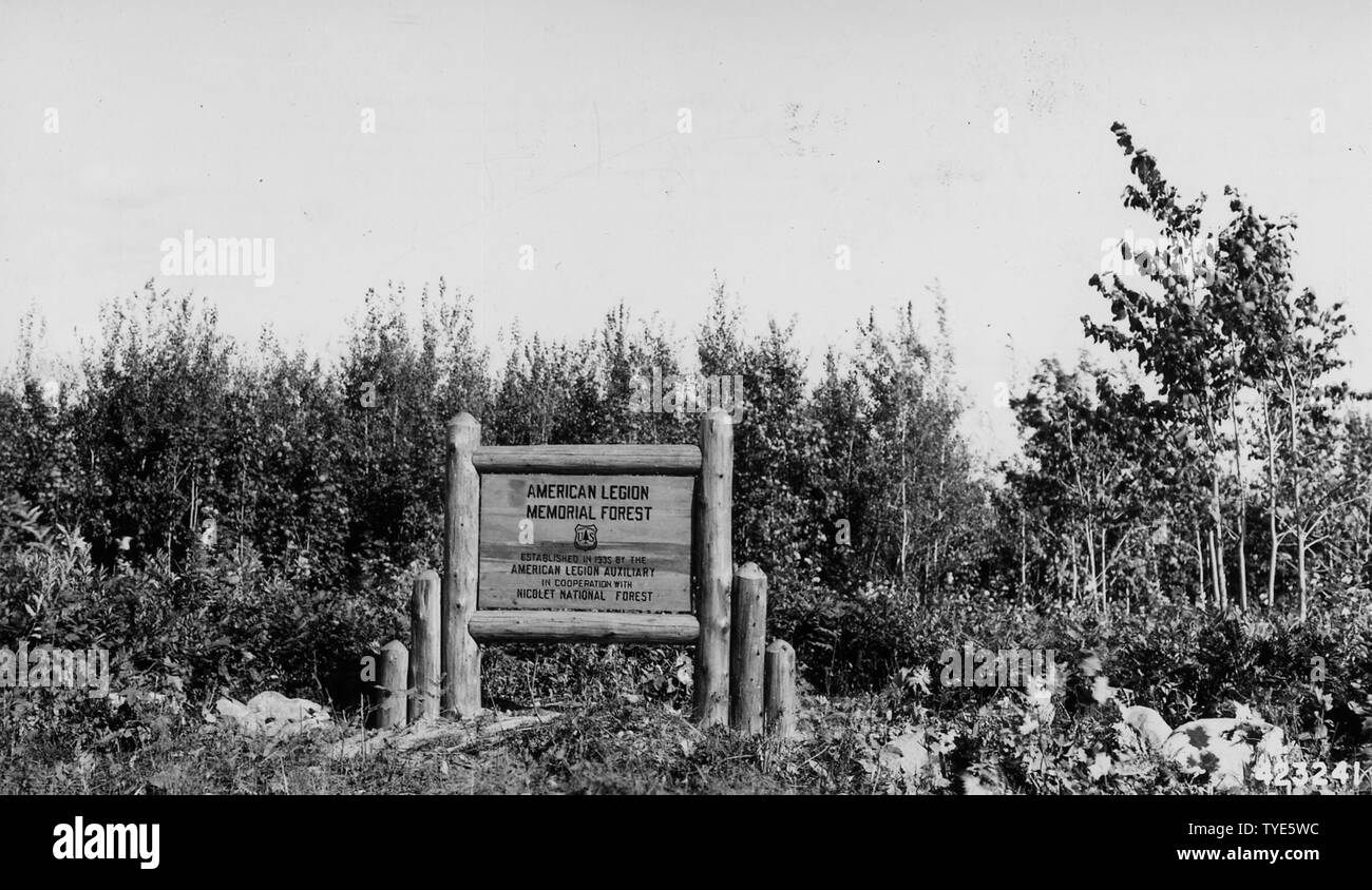 Photograph of Sign on the American Legion Auxiliary Plantation; Scope ...